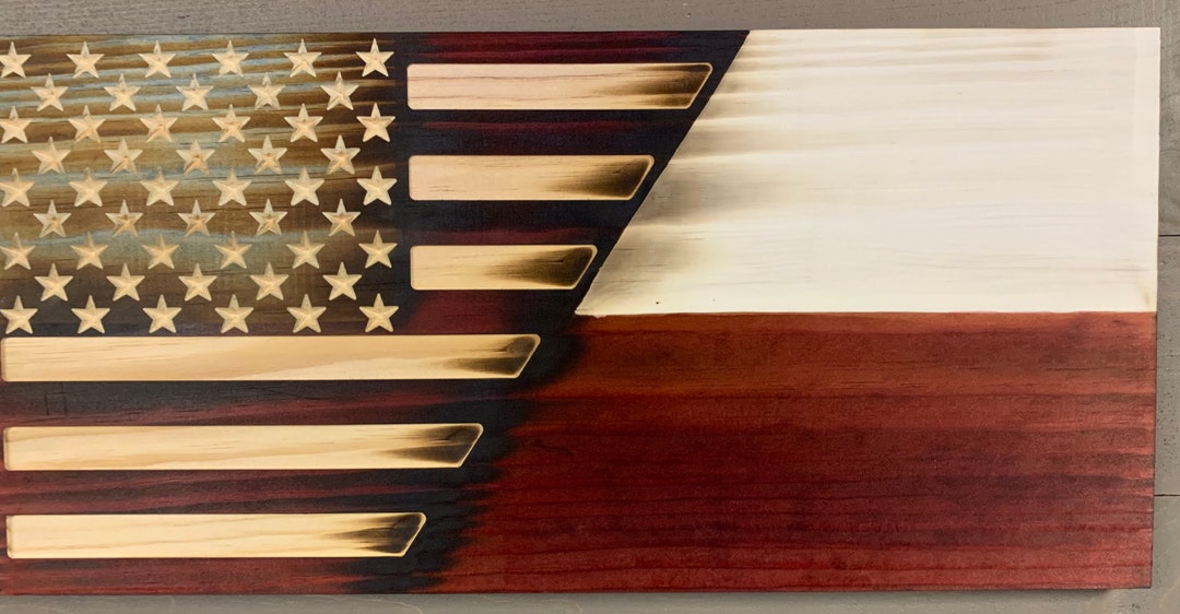 Rustic Polish & United States Unity Flag Custom Made From Pine Wood ...