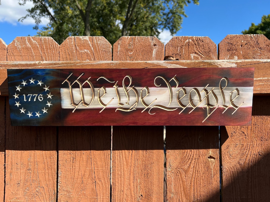 Rustic Wooden Betsy Ross American Flag Sign: 1776 We the People - Etsy