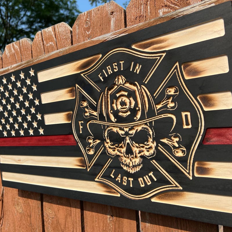 Custom Fire Wooden Flag - Etsy