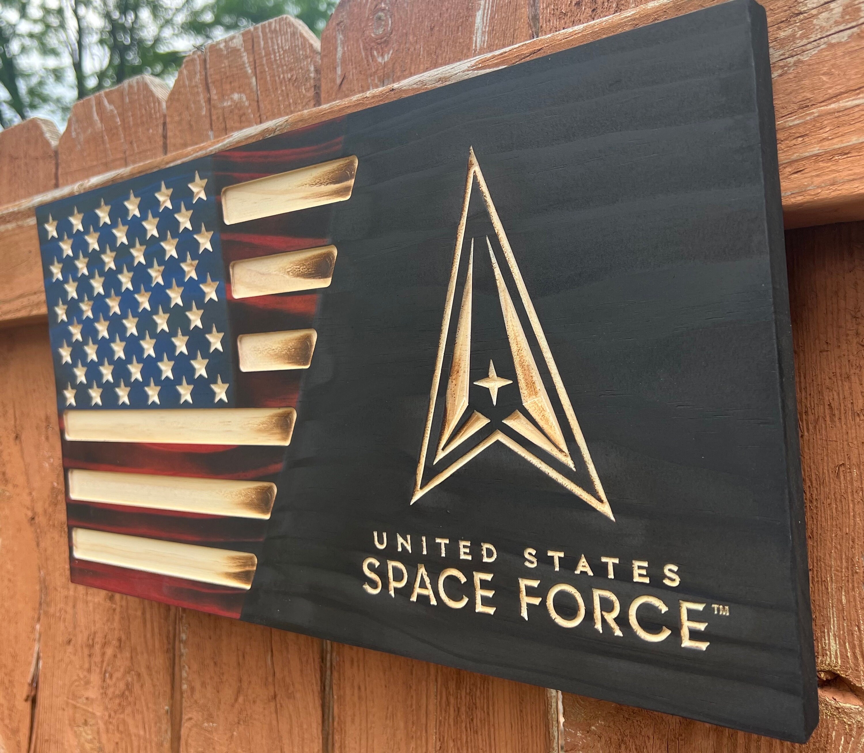 Rustic United States Space Force Wooden Flag: USSF Delta - Etsy