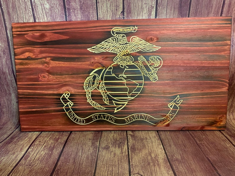 Classic United States Marine Corps EGA Flag Custom Made From - Etsy