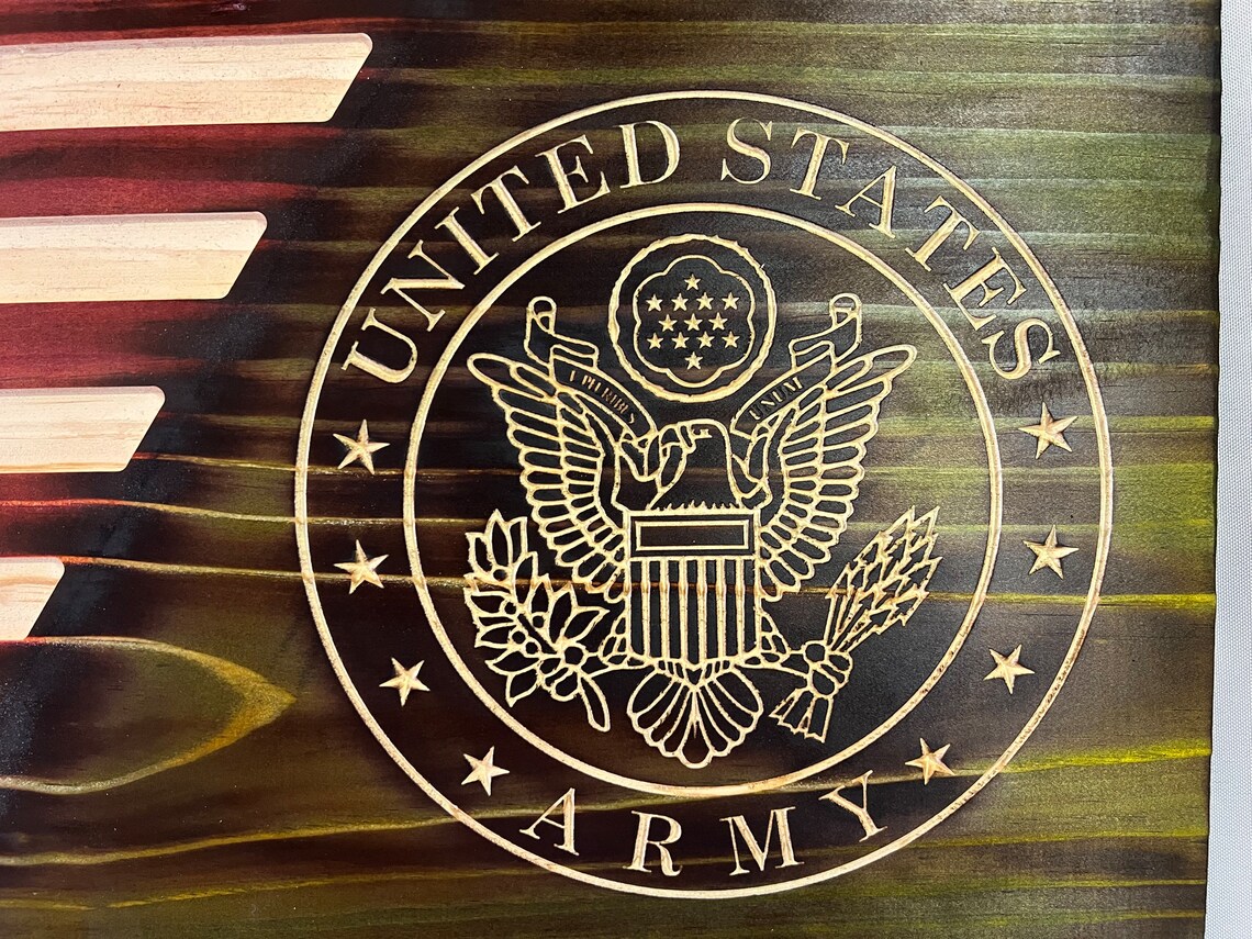Rustic Half Green United States Army Flag Custom Made From - Etsy