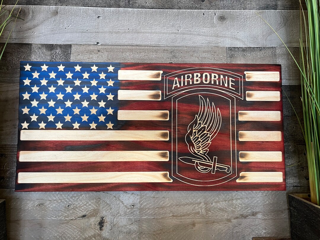 Rustic United States Army 173rd Airborne Flag Custom Made From Pine ...