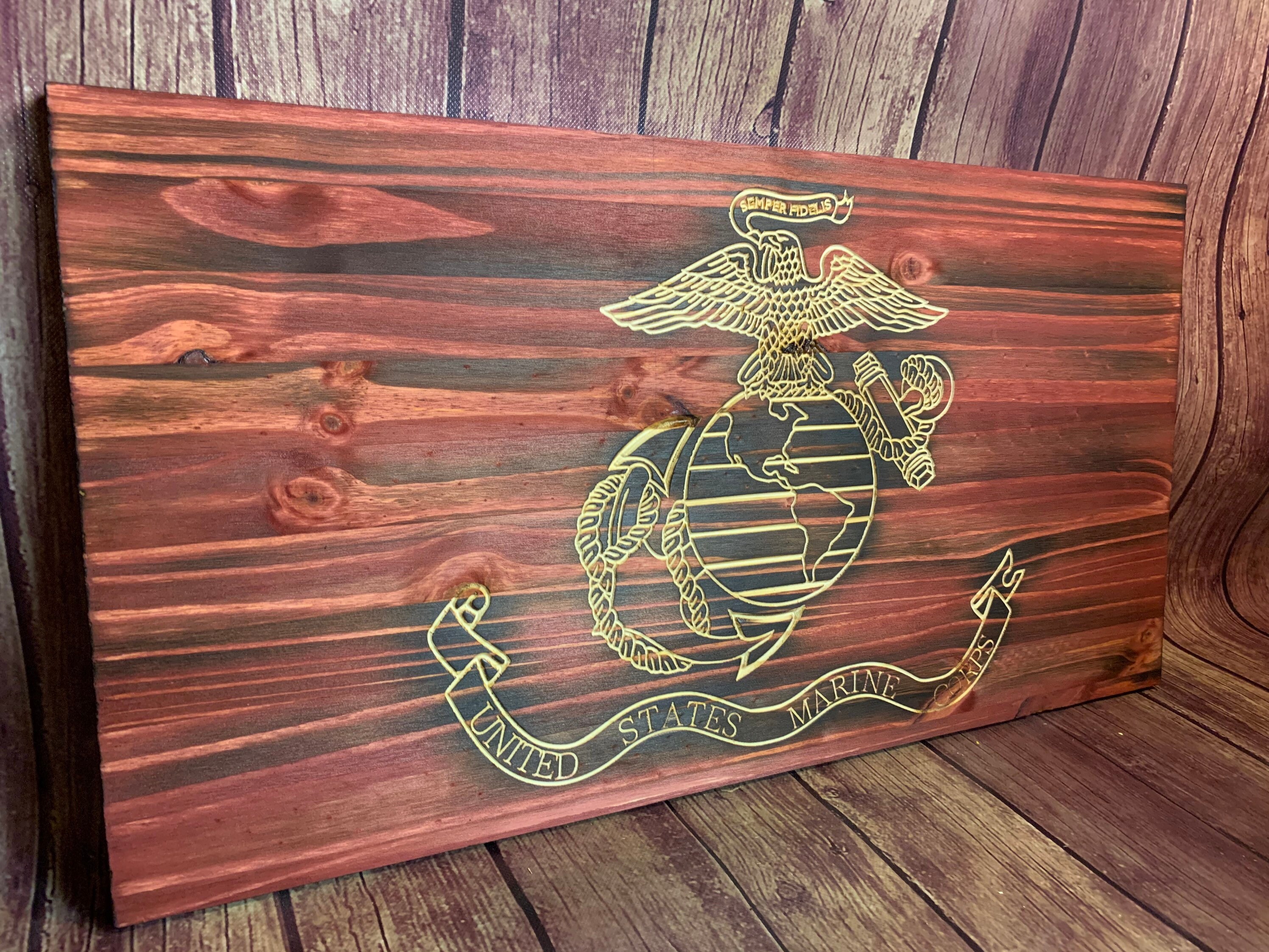 Classic United States Marine Corps EGA Flag Custom Made From - Etsy