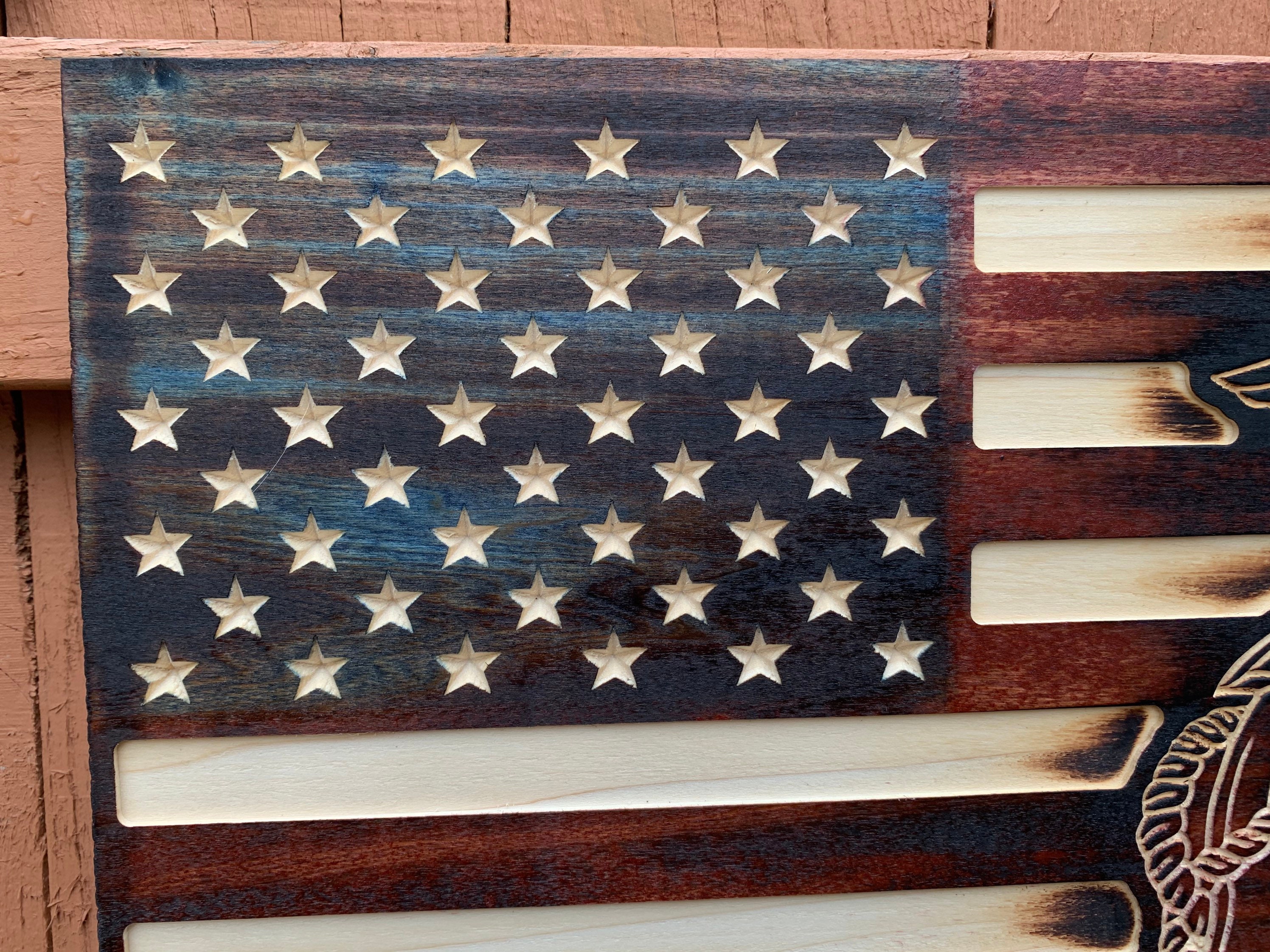 Rustic American Marine EGA Wooden Flag Custom Made From - Etsy