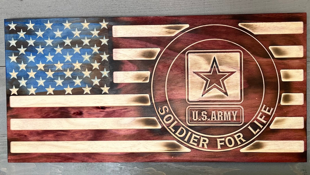 Rustic Wood US Army Flag: Soldier for Life, Officially Licensed - Etsy