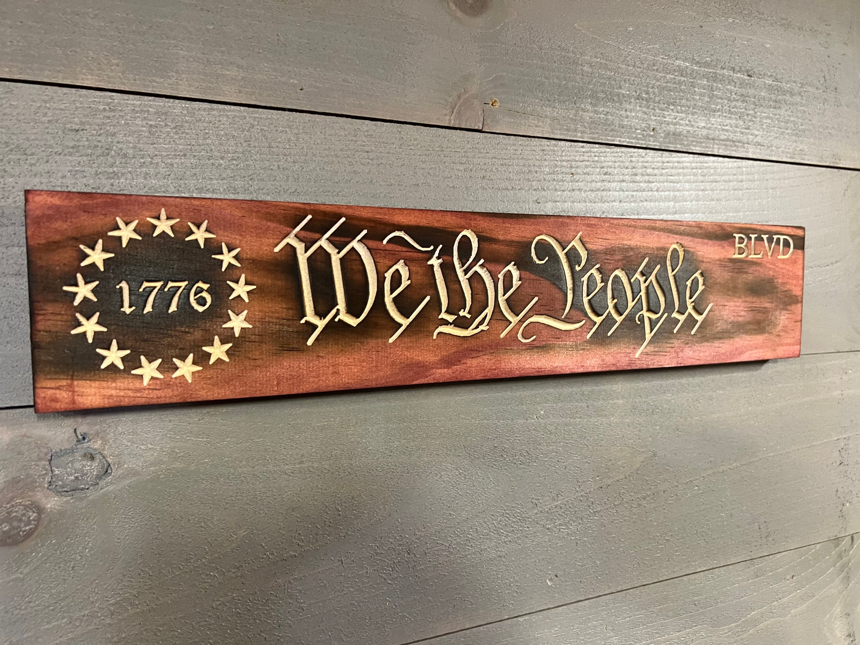 Rustic 1776 We the People Patriotic Wooden /wood Street Sign / - Etsy