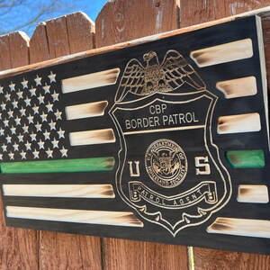 Wood Flag Customs and Border Protection CBP Green Line Flag - Celebrate ...