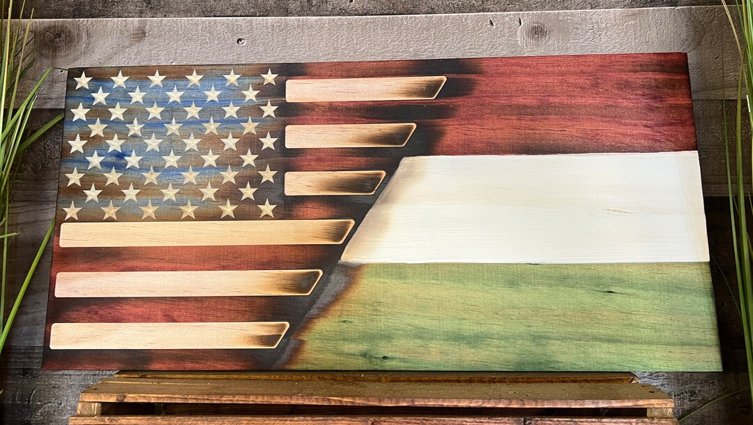 Rustic Hungarian American Unity Flag Made From Pine. Buy With ...