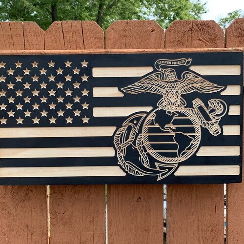 Rustic Navy American Flag Custom Made From Pine. official - Etsy