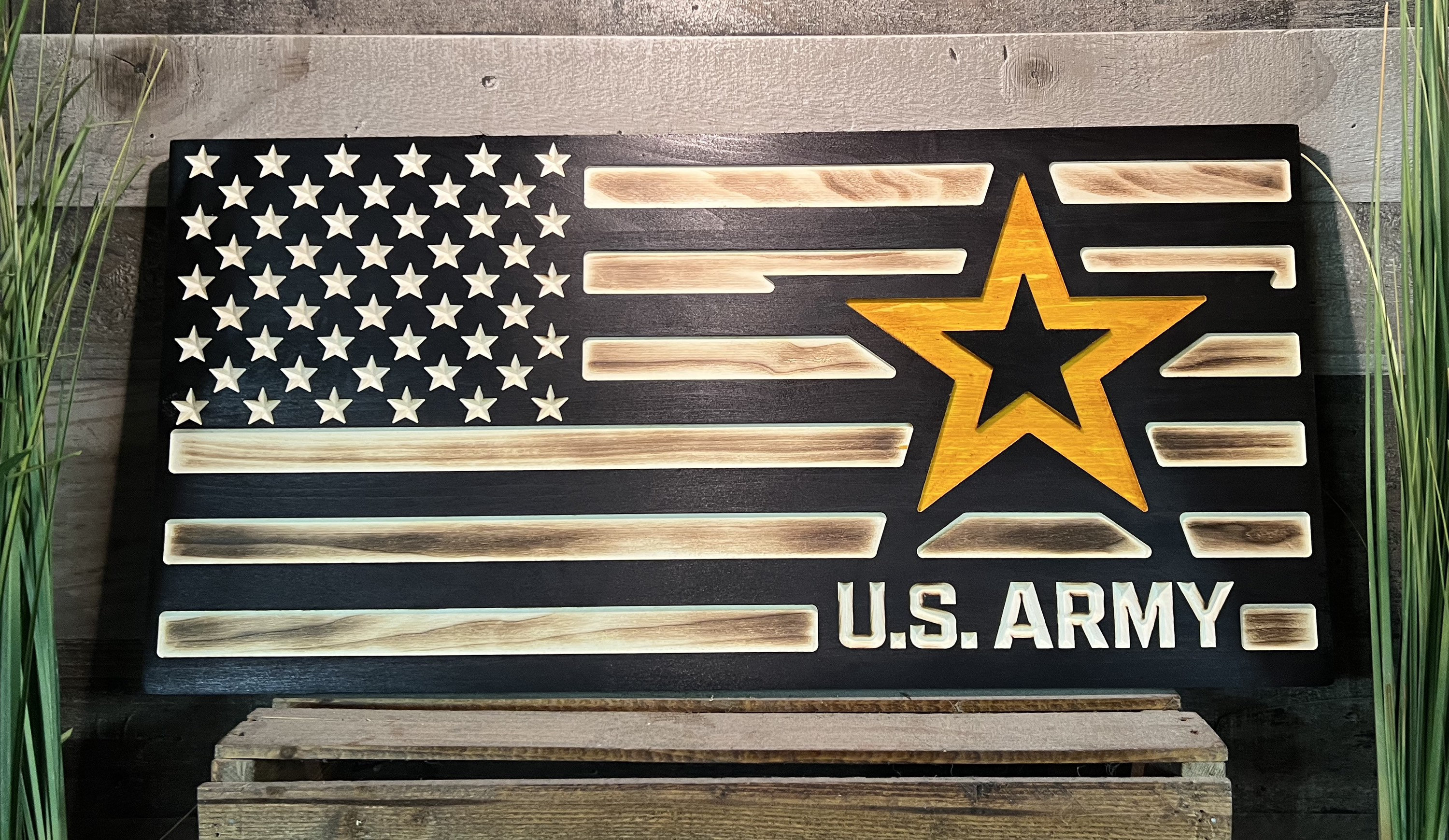 Wooden US Army Flag: Modern Military Wall Decor - Etsy