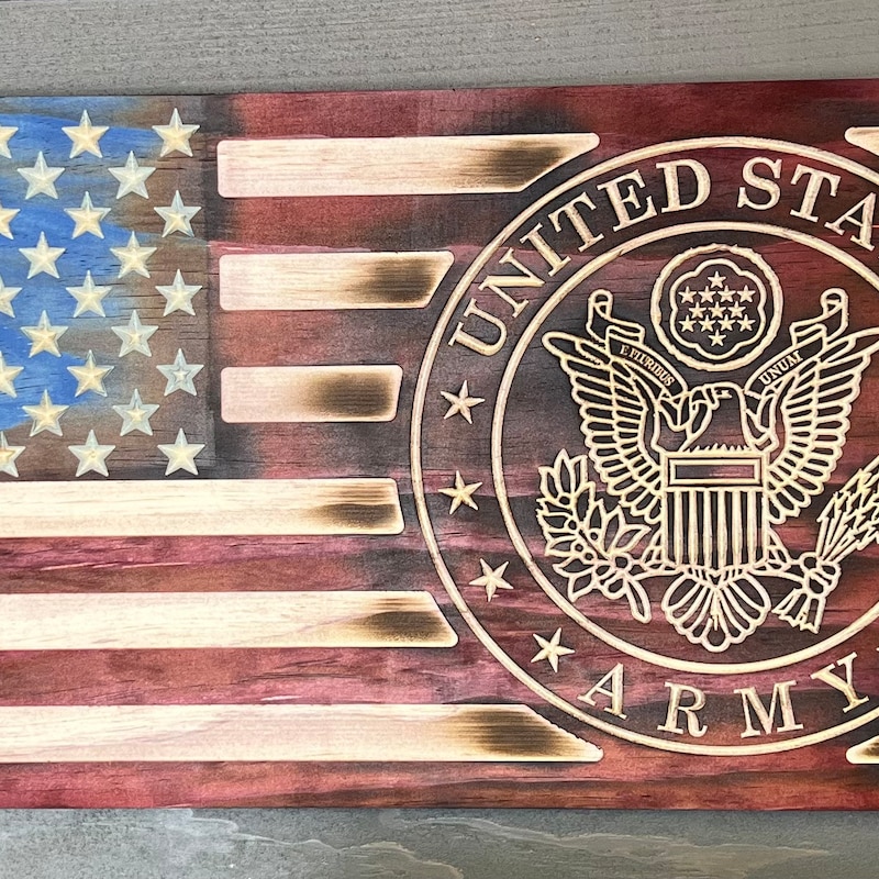 Wood Flag Sign Army - Etsy
