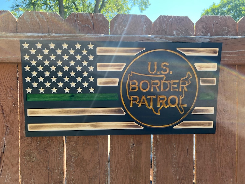 Wood Flag CBP U.S. Border Patrol One Patch Patrol - Celebrate America's ...