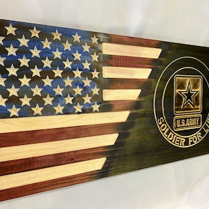 Rustic Wood US Army Flag: Soldier for Life, Officially Licensed - Etsy