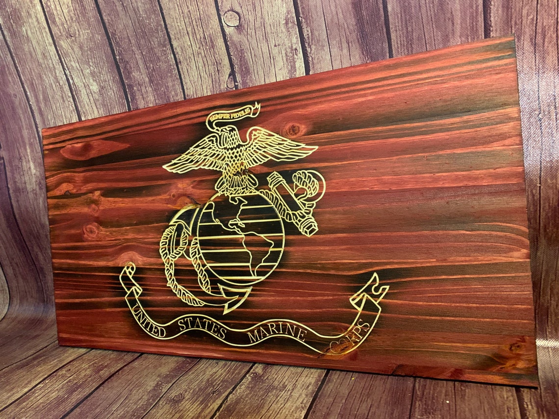 Classic United States Marine Corps EGA Flag Custom Made From - Etsy