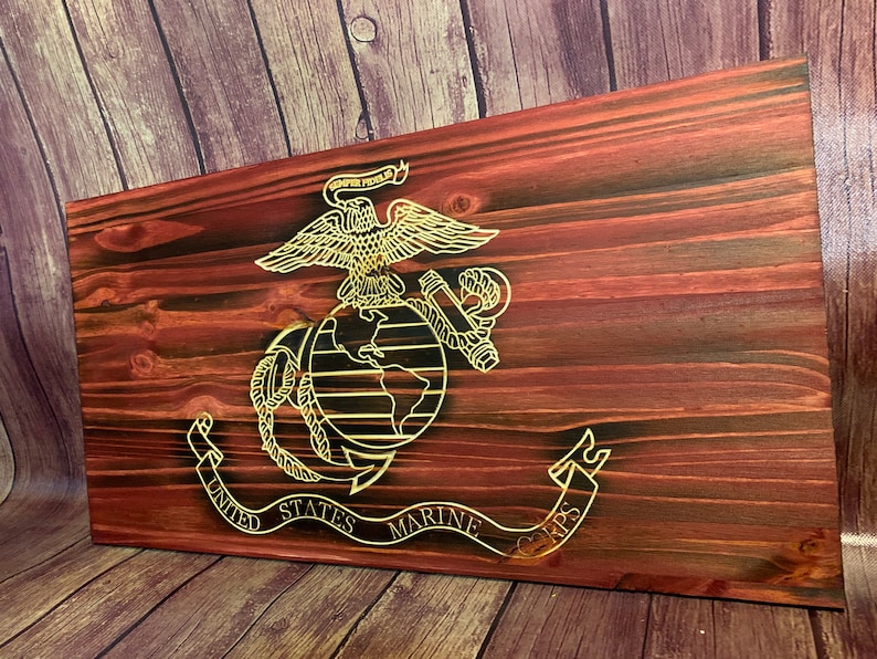 Classic United States Marine Corps EGA Flag Custom Made From - Etsy