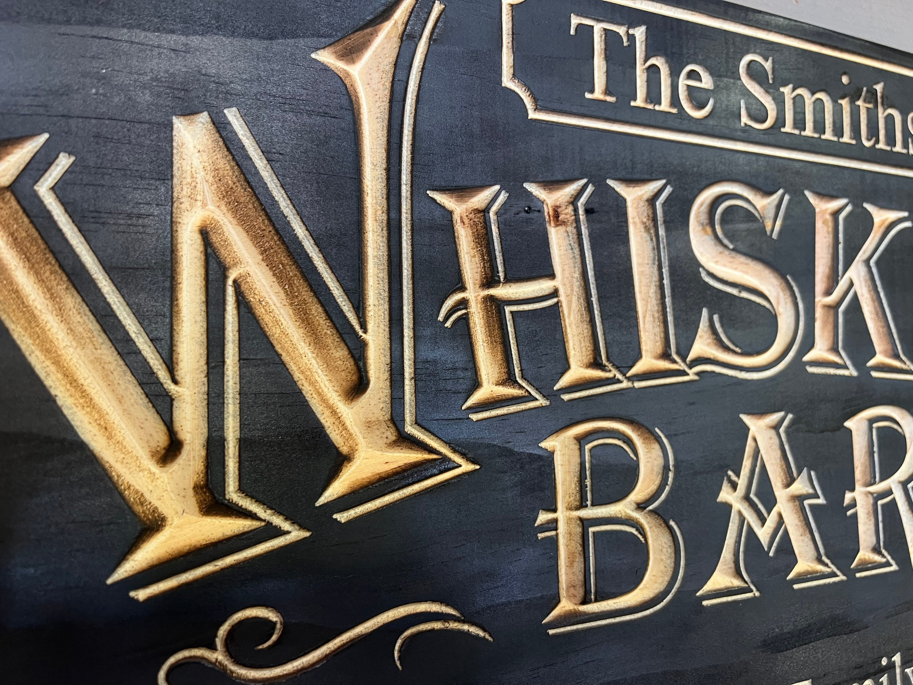 WOOD SIGN Whiskey Bar Custom Engraved Personalized Name Man - Etsy