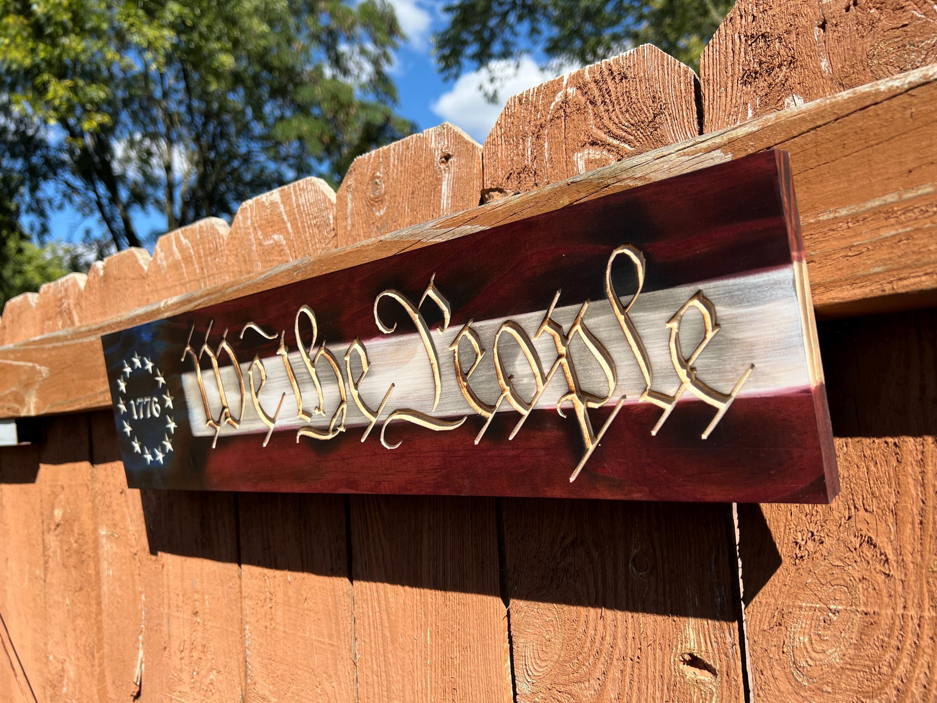 Rustic Wooden Betsy Ross American Flag Sign: 1776 We the People - Etsy