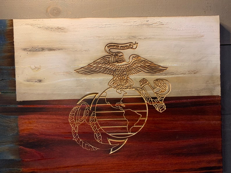 Rustic Burnt Texas EGA Marine Flag. Custom Made 12x23. Buy | Etsy