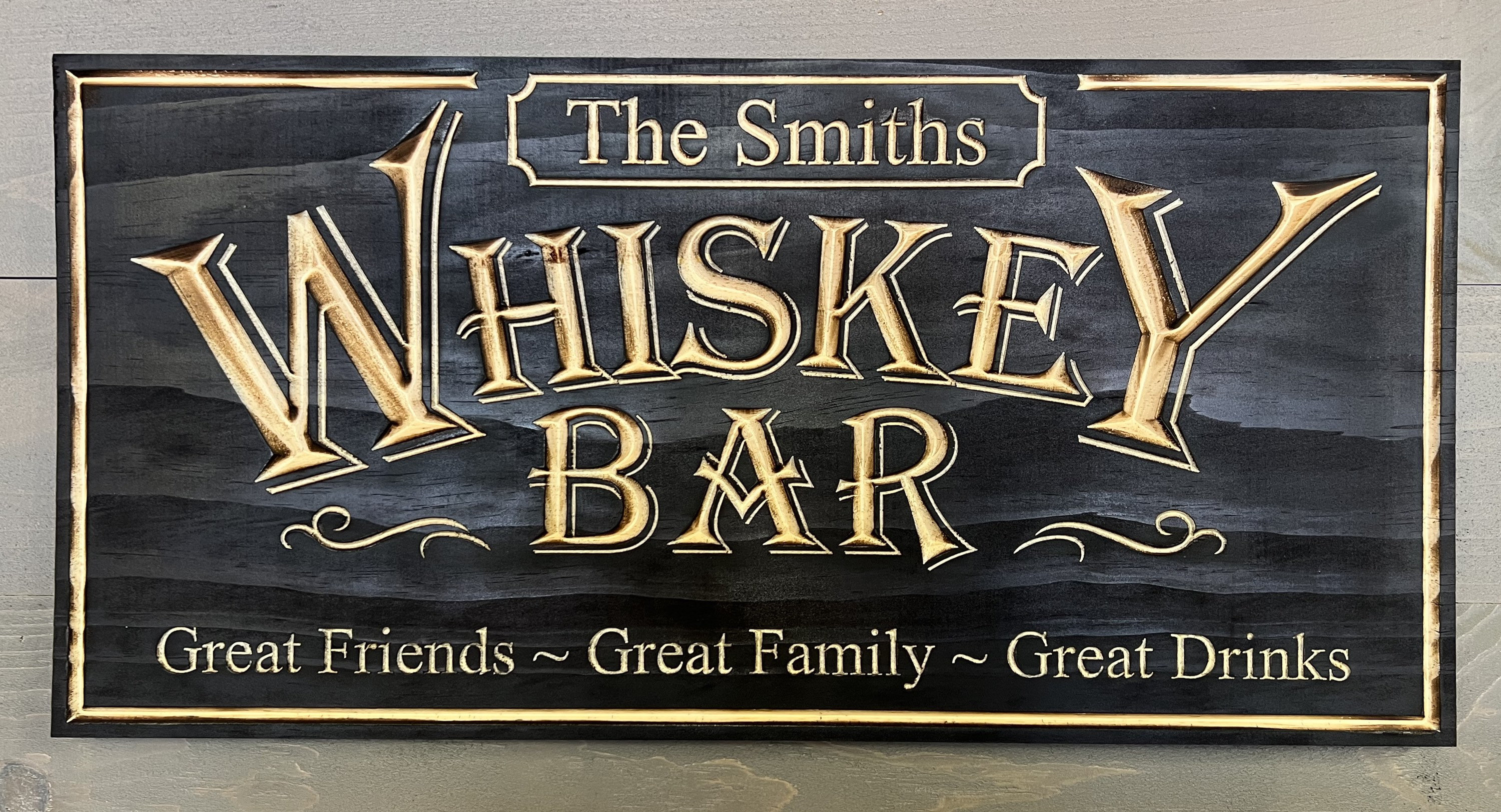 WOOD SIGN Whiskey Bar Custom Engraved Personalized Name Man - Etsy