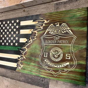 Custom CBP Wood Flag: Border Patrol Agent Gift - Etsy