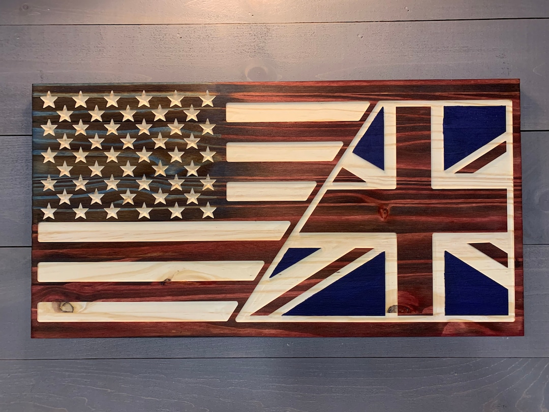 Rustic United States & United Kingdom Unity Flag Custom Made Made From ...
