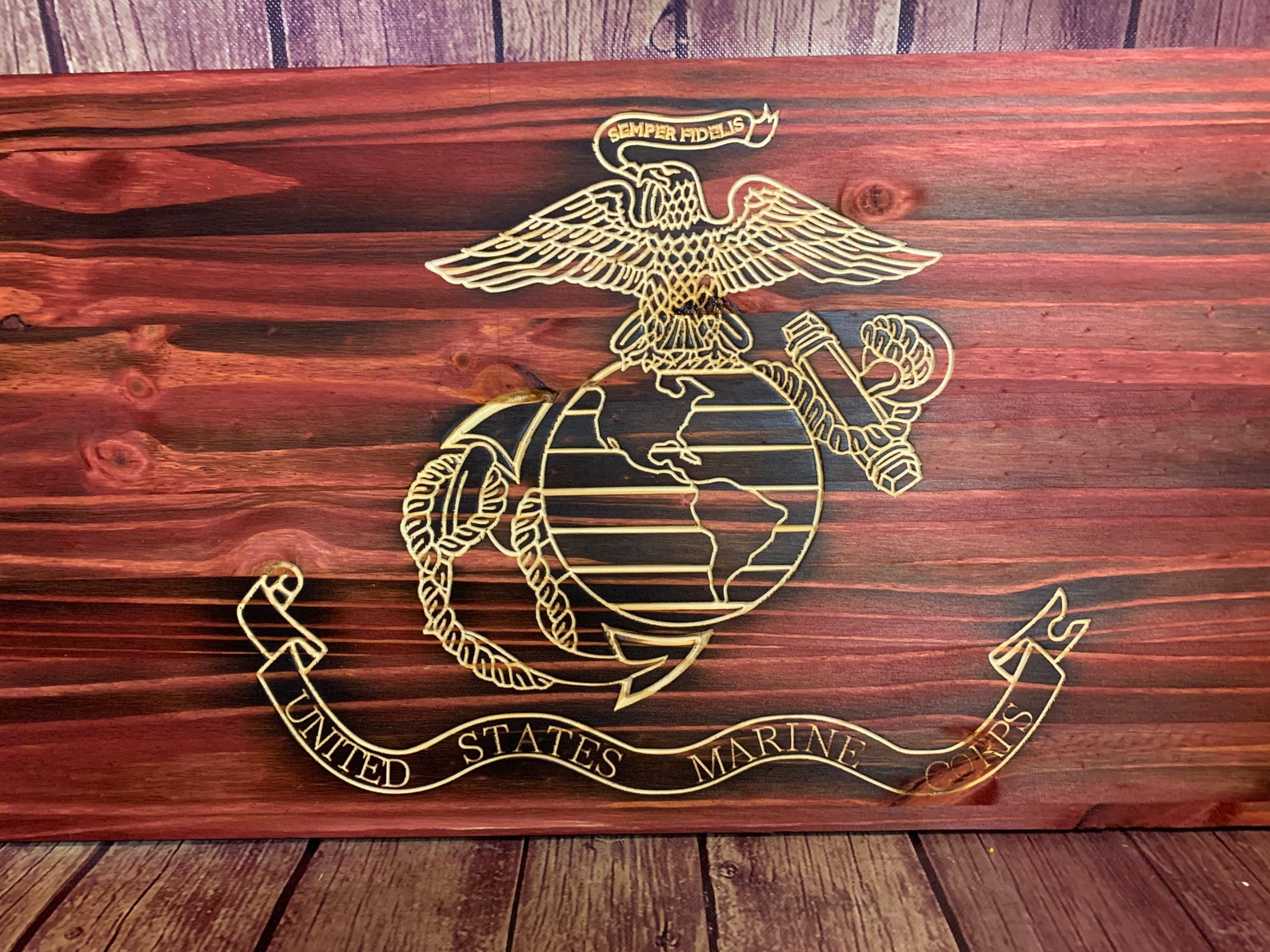 Classic United States Marine Corps EGA Flag Custom Made From - Etsy