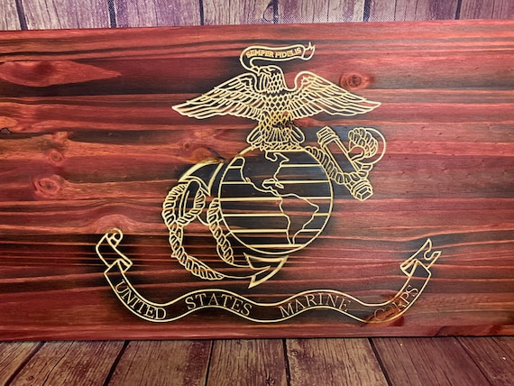 Classic United States Marine Corps EGA Flag Custom Made 12x23 - Etsy