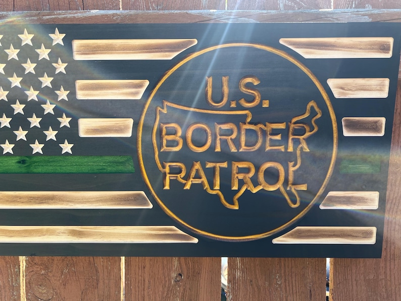 Wood Flag CBP U.S. Border Patrol One Patch Patrol - Celebrate America's ...