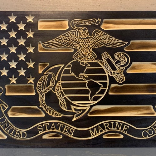 Classic United States Marine Corps EGA Flag Custom Made From - Etsy