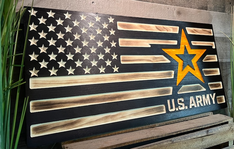 Wooden US Army Flag: Modern Military Wall Decor - Etsy