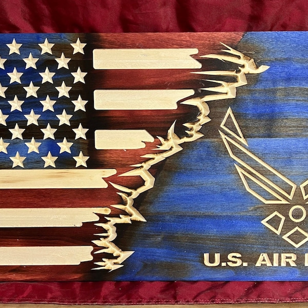 Wooden American Flag Air Force - Etsy
