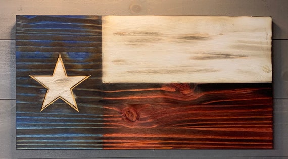Rustic Burnt Texas Flag. Custom Made Buy With Confidence Fast - Etsy