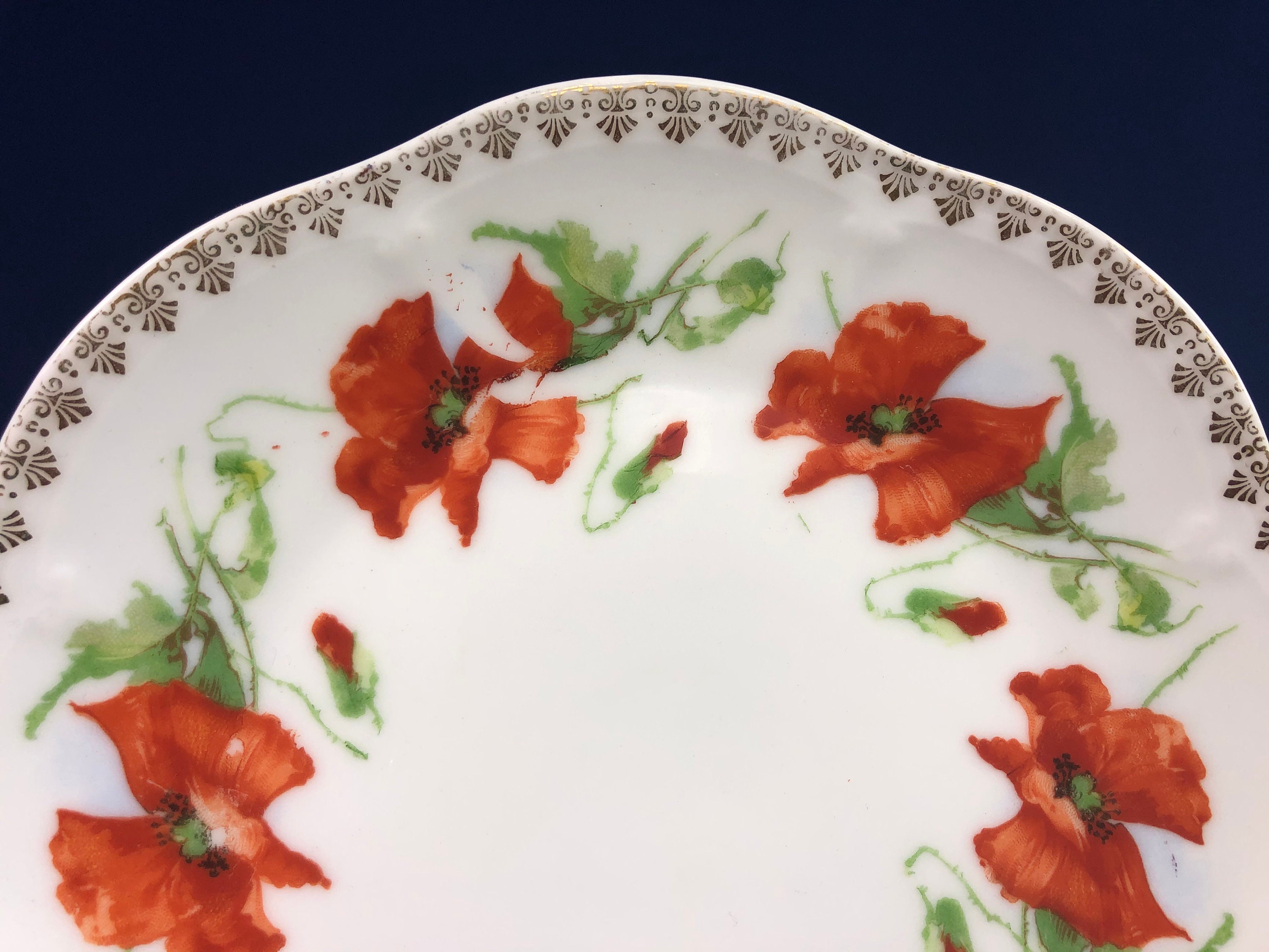 Antique Poppy Plates Dessert Plates Salad Plates Appetizer | Etsy