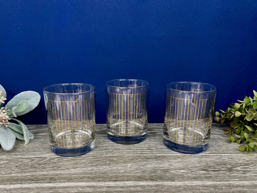 3 Culver Style Double Old Fashioned DOF Glasses MCM Midcentury Barware ...
