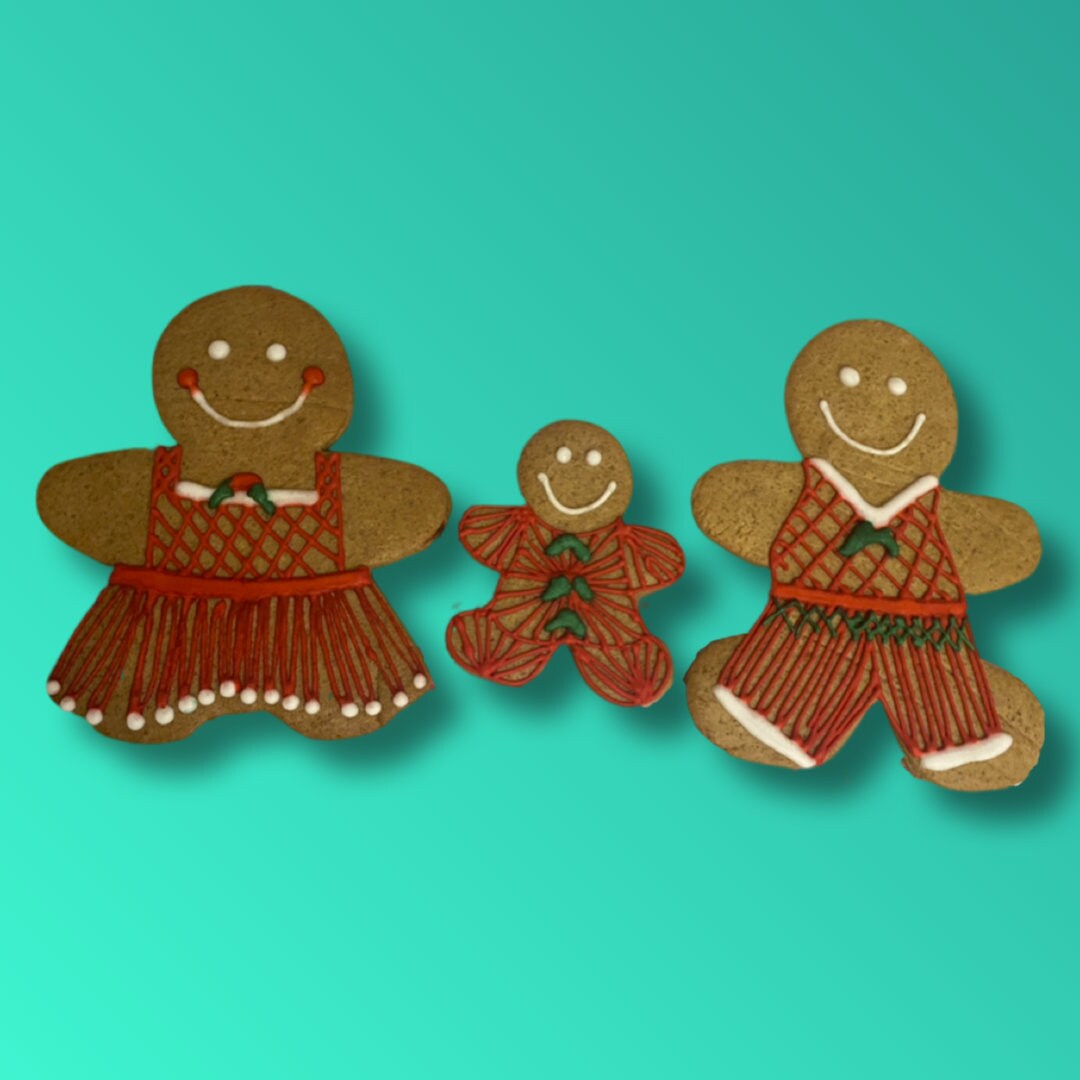 Gingerbread Family Cookie Set in A4 Tin - Etsy