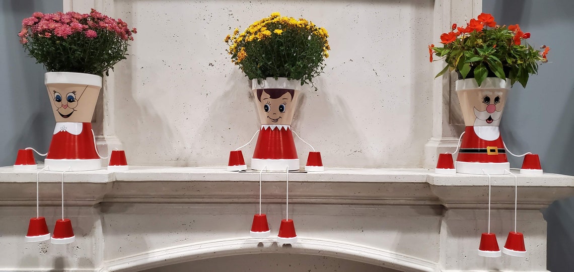 Christmas Santa Flower Pot People Home Decoration High Quality - Etsy ...