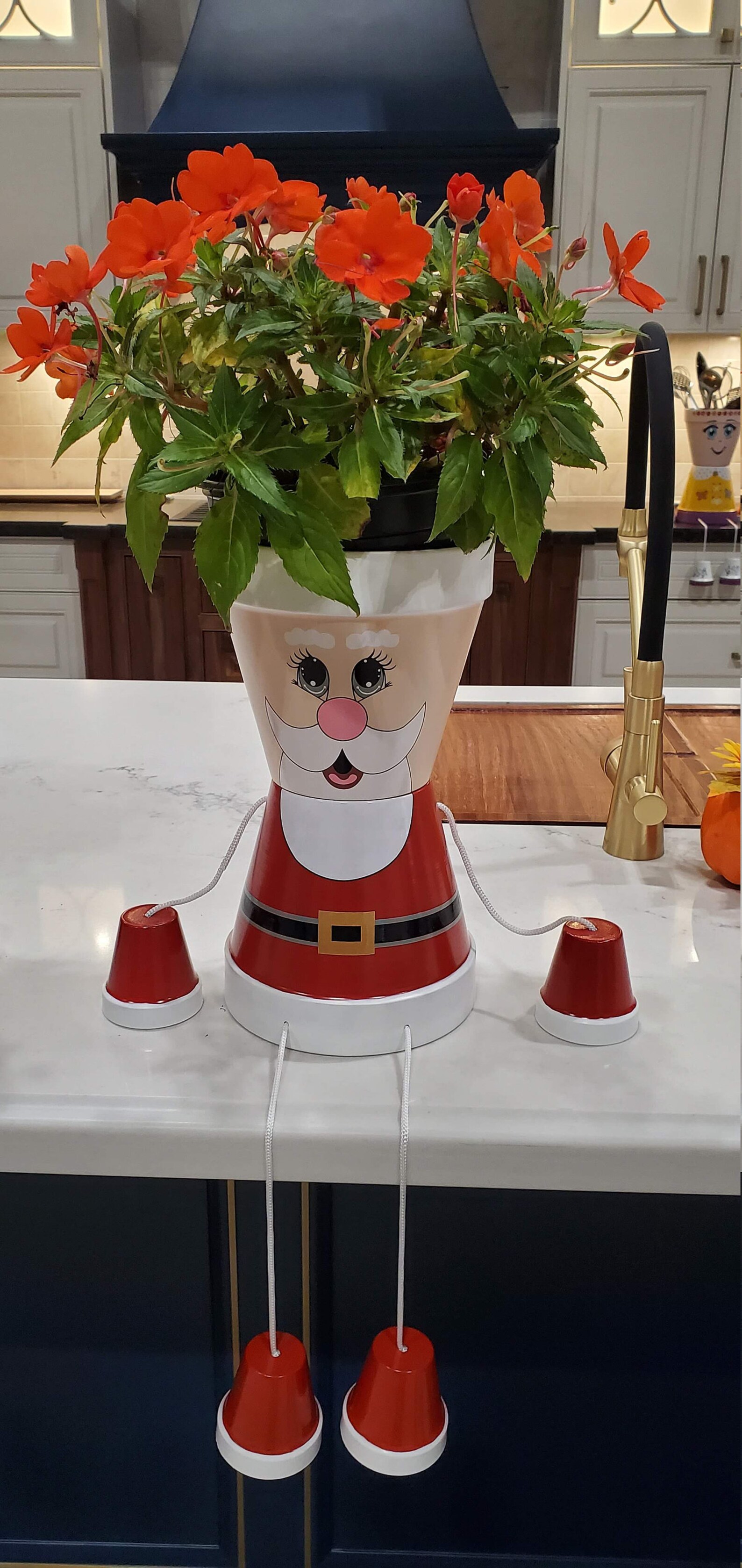 Christmas Santa Flower Pot People Home Decoration High Quality Coated ...
