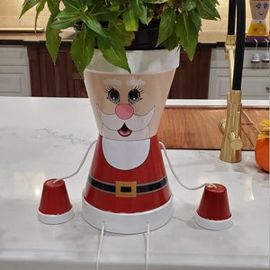 Christmas Santa Flower Pot People Home Decoration High Quality Coated ...