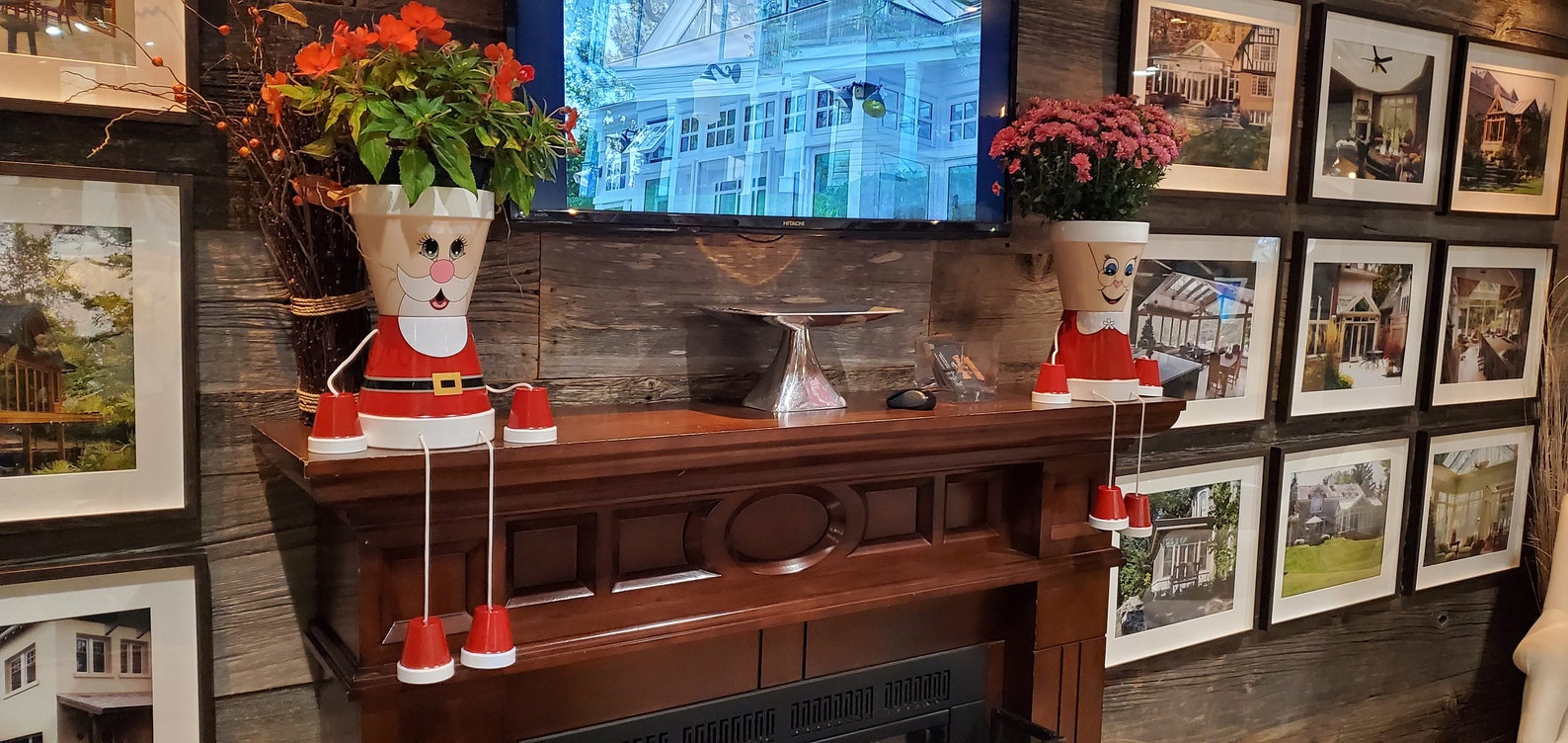 Christmas Santa Flower Pot People Home Decoration High Quality Coated ...