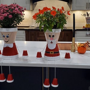 Christmas Santa Flower Pot People Home Decoration High Quality Coated ...