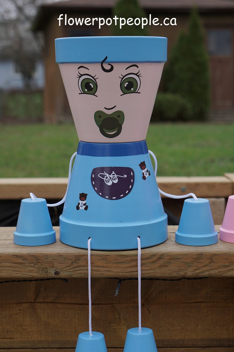 Flower Pot People, BABY BOY "christian" High Quality Coated Metal No ...