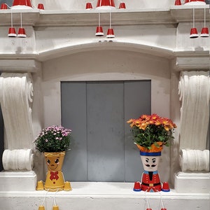 Christmas Santa Flower Pot People Home Decoration High Quality Coated ...