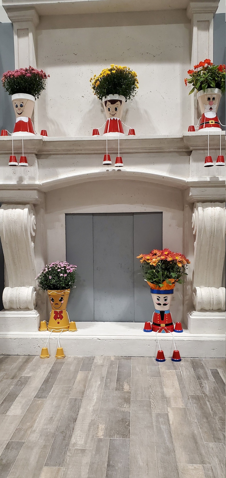 Christmas Santa Flower Pot People Home Decoration High Quality Coated ...