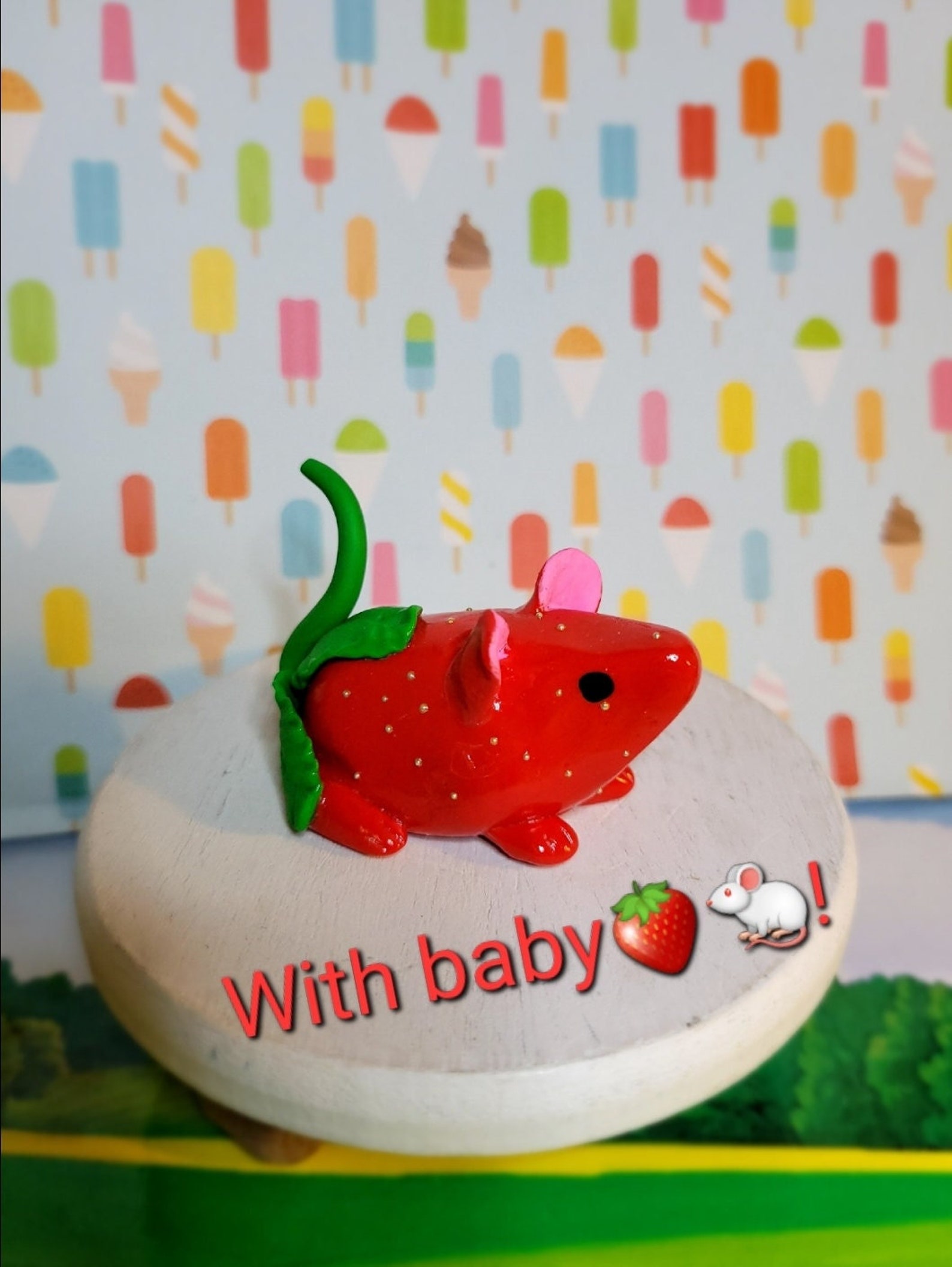 Strawberry Mouse With Baby Mouse! - Etsy