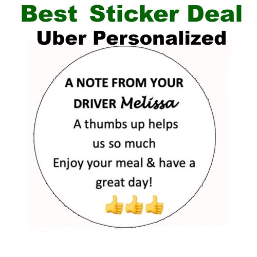 Uber Eats Delivery Driver Thank You Card Personalized - Etsy