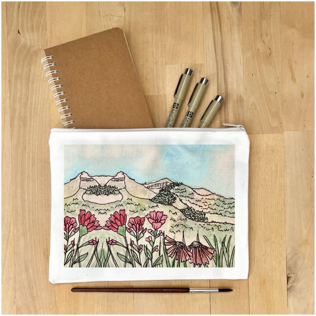 Indian Paint Brush Flower Art Zipper Pouch Bag , Mountain Pouch, Unique ...