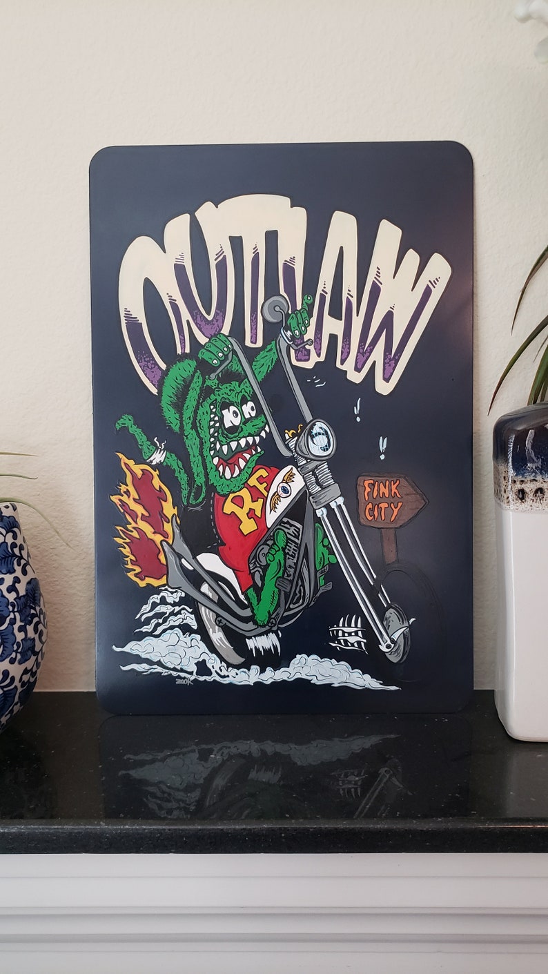 Rat Fink Chopper Outlaw Painted by Zook - Etsy