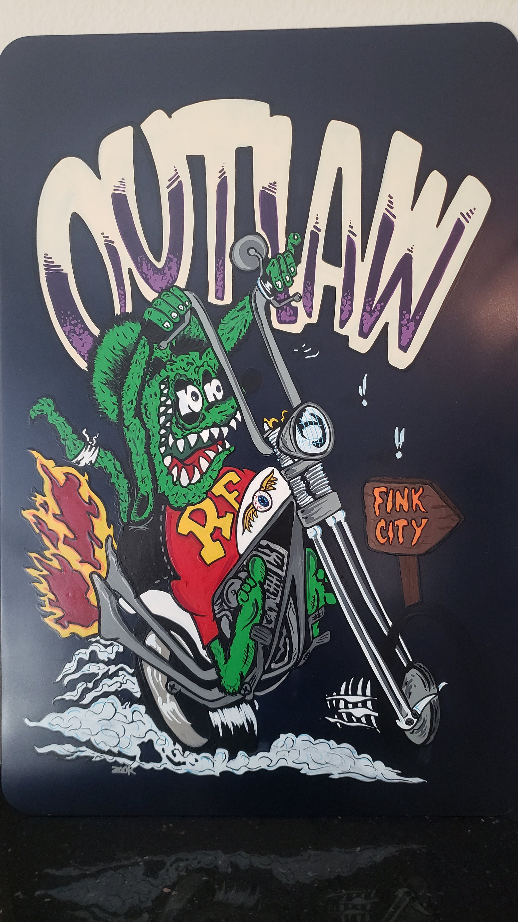 Rat Fink Chopper Outlaw Painted by Zook - Etsy