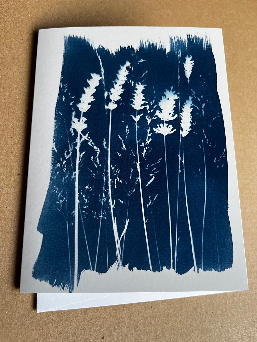 Cyanotype Floral Design Blank Greeting Cards Reminiscent of a Summer ...